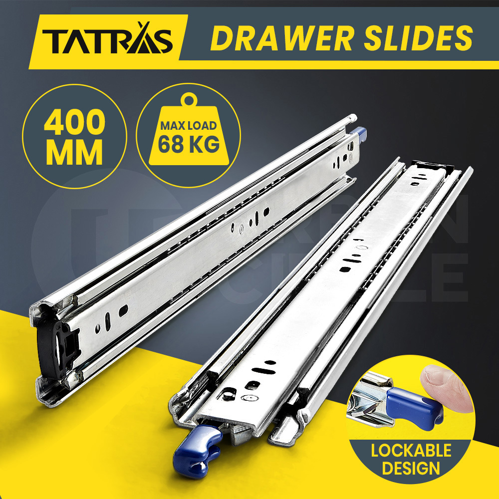 Tatras 400MM Locking Drawer Slides Load 68KG RV Camper Heavy Duty Runners